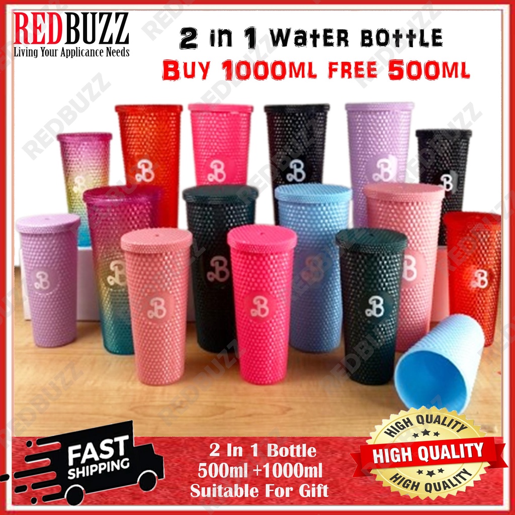 REDBUZZ FREE 500ml Pink BarBie Cup 1000ml Water Bottle Tumbler Cute ...