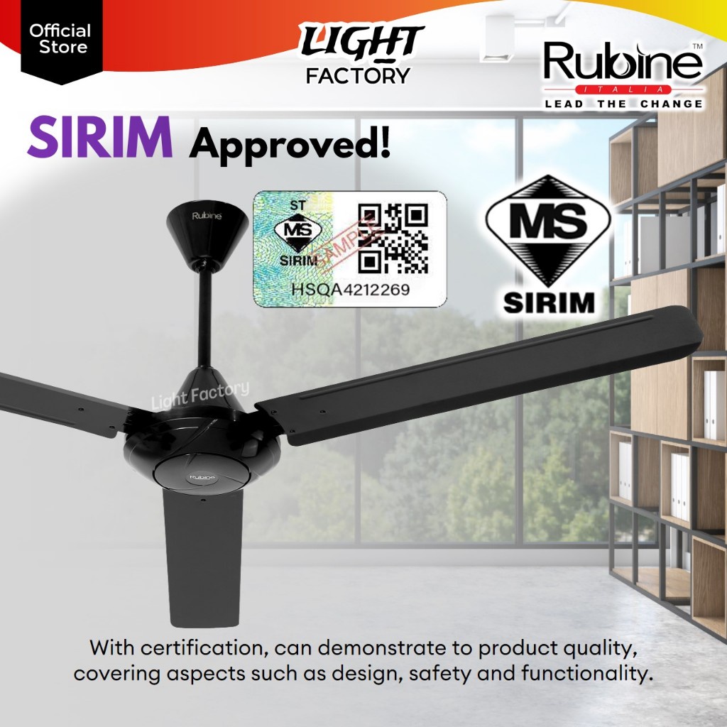 🔥NEW🔥RUBINE Fan RCF WR603-2101 White 60" 3 Blades 5 Speeds AC Motor Regulator Ceiling Fan Kipas ...