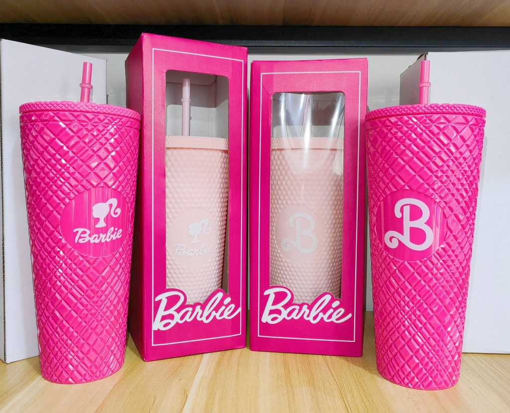 🔥HYA⁴🔥READY STOCK 710ml Barbie Cup Bling Pink Tumbler Acrylic Cold Cup ...