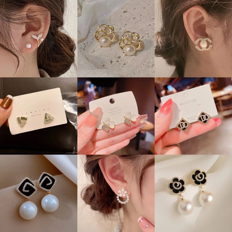 Silver Retro Dangle Hoop Korea Earrings Stud Earrings Trendy Ear ...