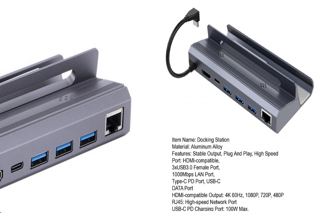 HUARMEY High-strength LAN Docking Station 6-in-1 Docking Station with ...