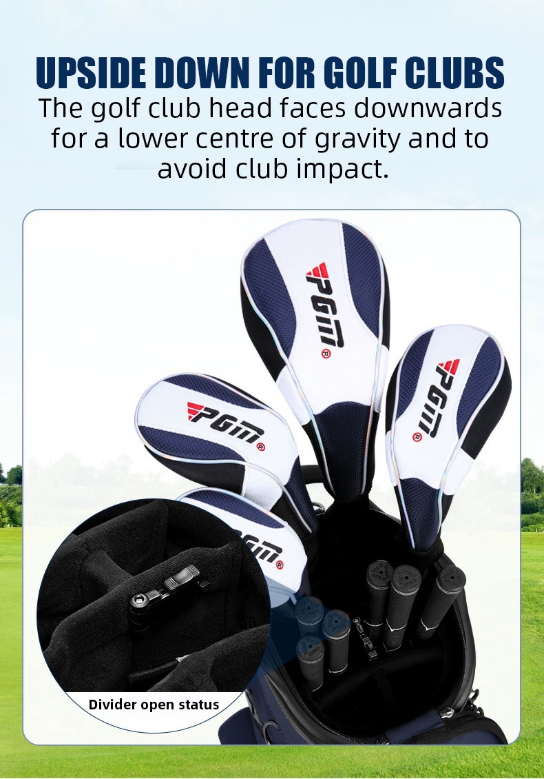 PGM Patented divider golf club placed upside down design hard case telescopic golf travel bag ...