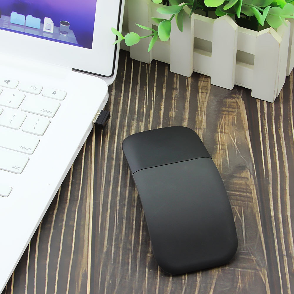 Bluetooth folding wireless touch mouse slim portable arc mute mice ...