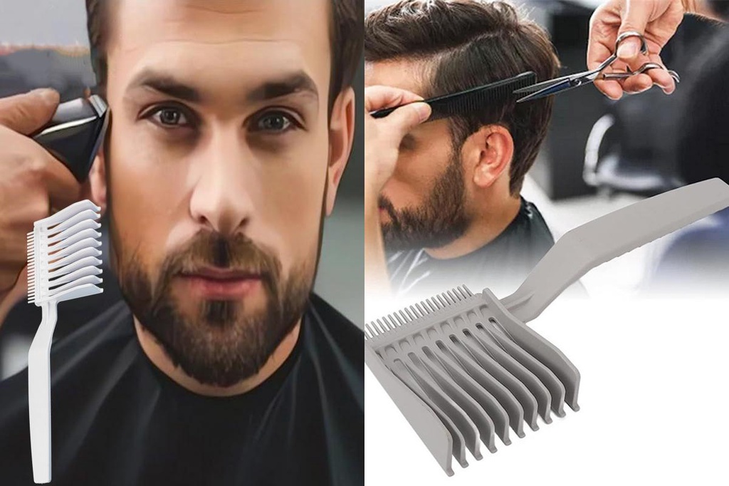 Han Ergonomic Handle Comb Fade Comb Professional Hair Cutting Comb Anti ...