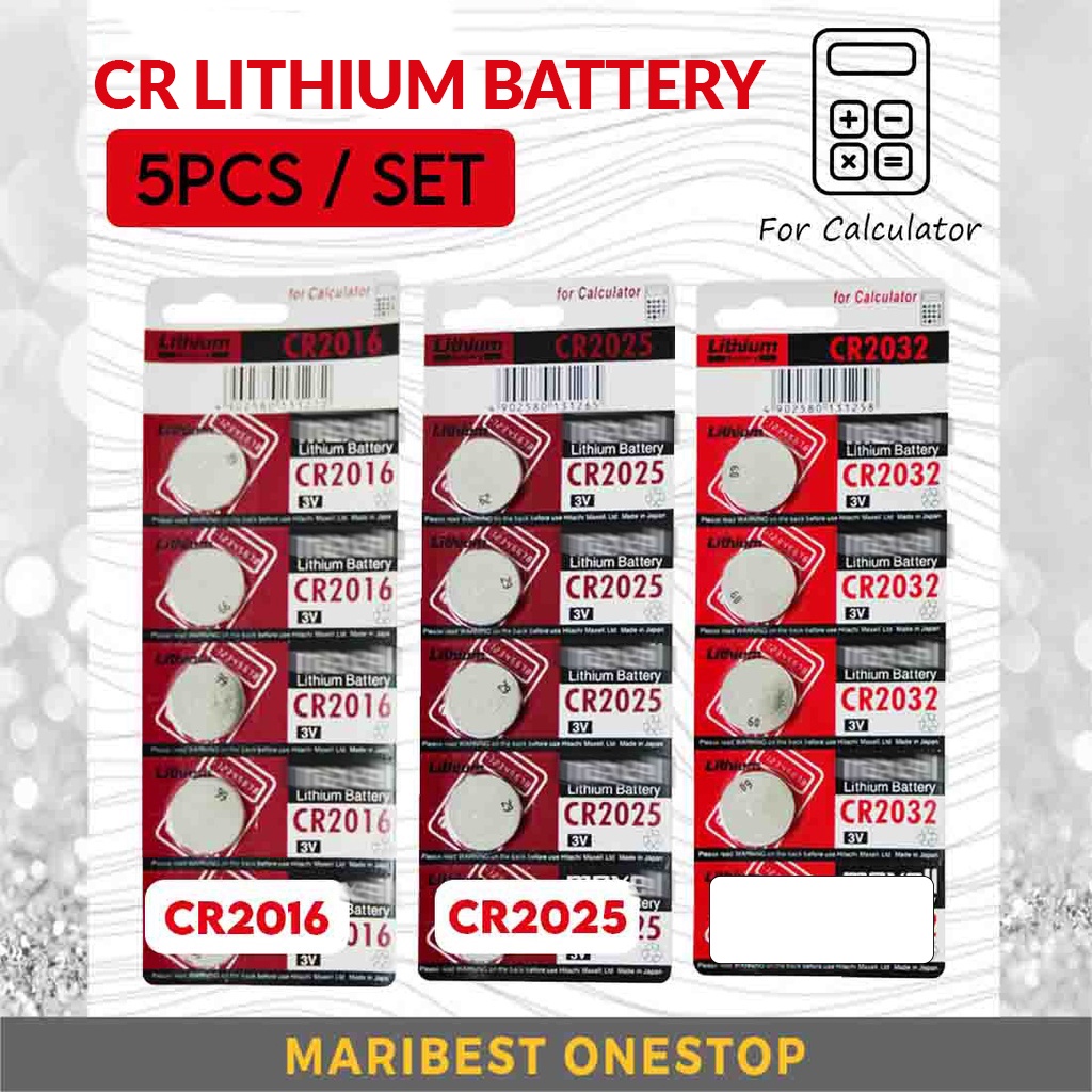 CR BUTTON / COIN CELL LITHIUM 3V BATTERY 5PCS PER PACK CR2016 CR2025 ...