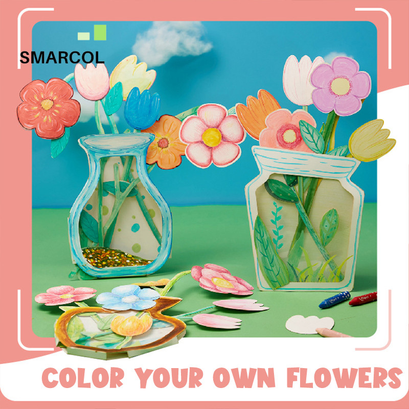 DIY Flower Painting Kit Toy Paint Your Own Vase Unpainted Drawing ...