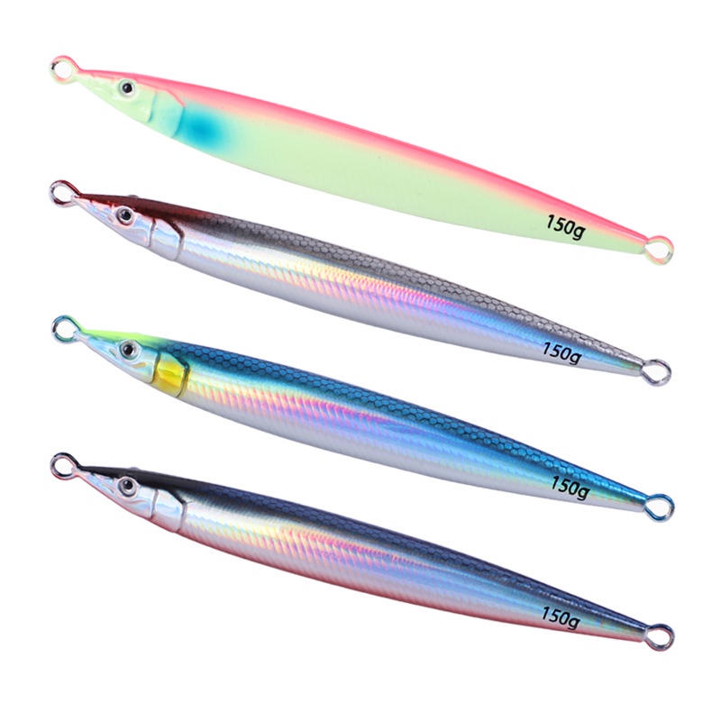 60g 100g 120g 150g 180g 3D printed luminous sea fishing metal jig lure ...