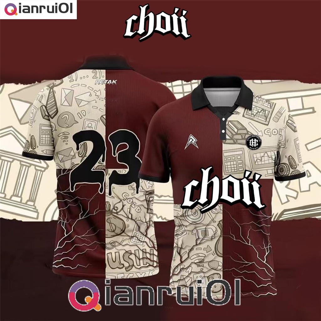 2024 Choii Jersey Retro Collar Jersi Lelaki Berkolar Short Sleeve T ...