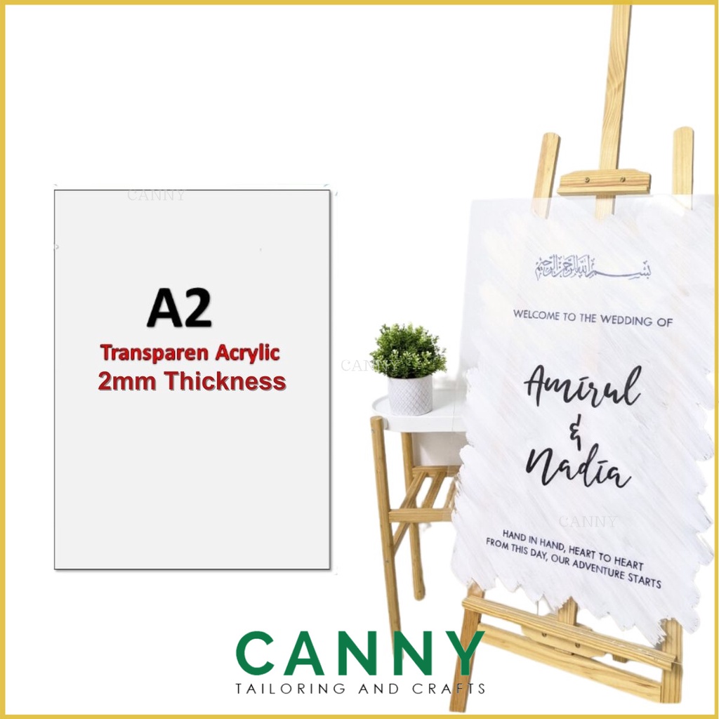 (1pcs) A2 Size Acrylic Board Blank Wedding Welcome Board Sign / 2mm ...