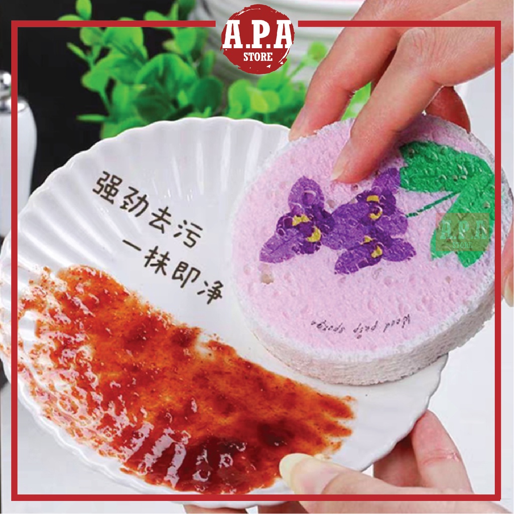 APA Compressed Wood Pulp Sponge Dishwashing Sponge Kitchen Cleaning ...