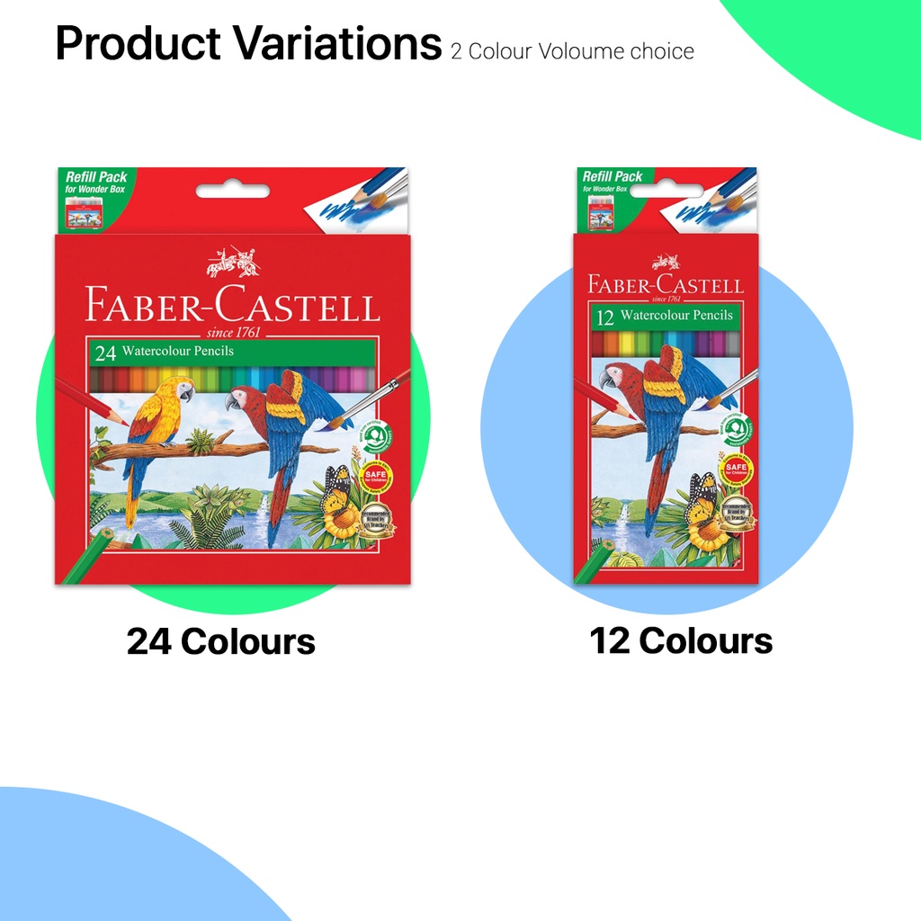 Faber Castell Parrot Watercolour Pencil Colour Set Refill Wonder Box ...
