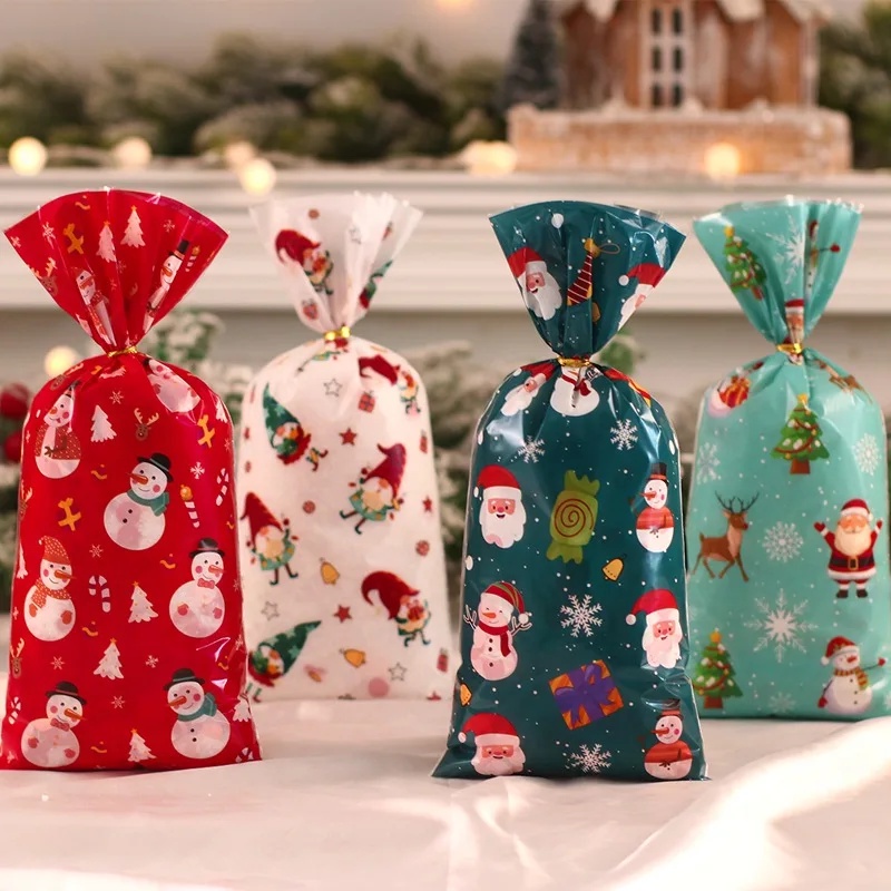 50Pcs Christmas Candy Cookie Bag / Santa Claus Elk Present Bags / Merry ...