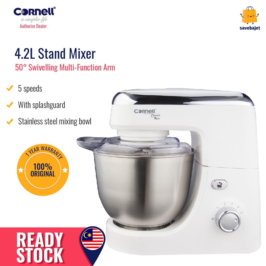 CORnell Heavy Duty Stand Mixer 5 Speeds (4.2L) CSM-E600SSWH | Shopee ...