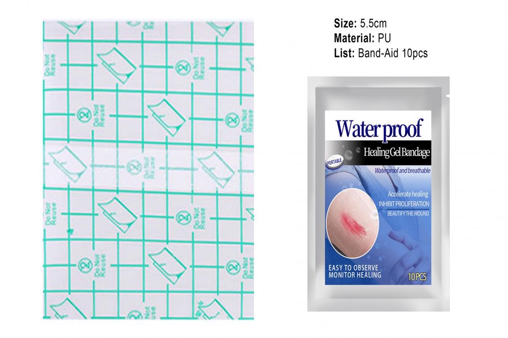 GRE 10Pcs Band Aid Breathable Thin Polyurethane Waterproof Healing Gel ...