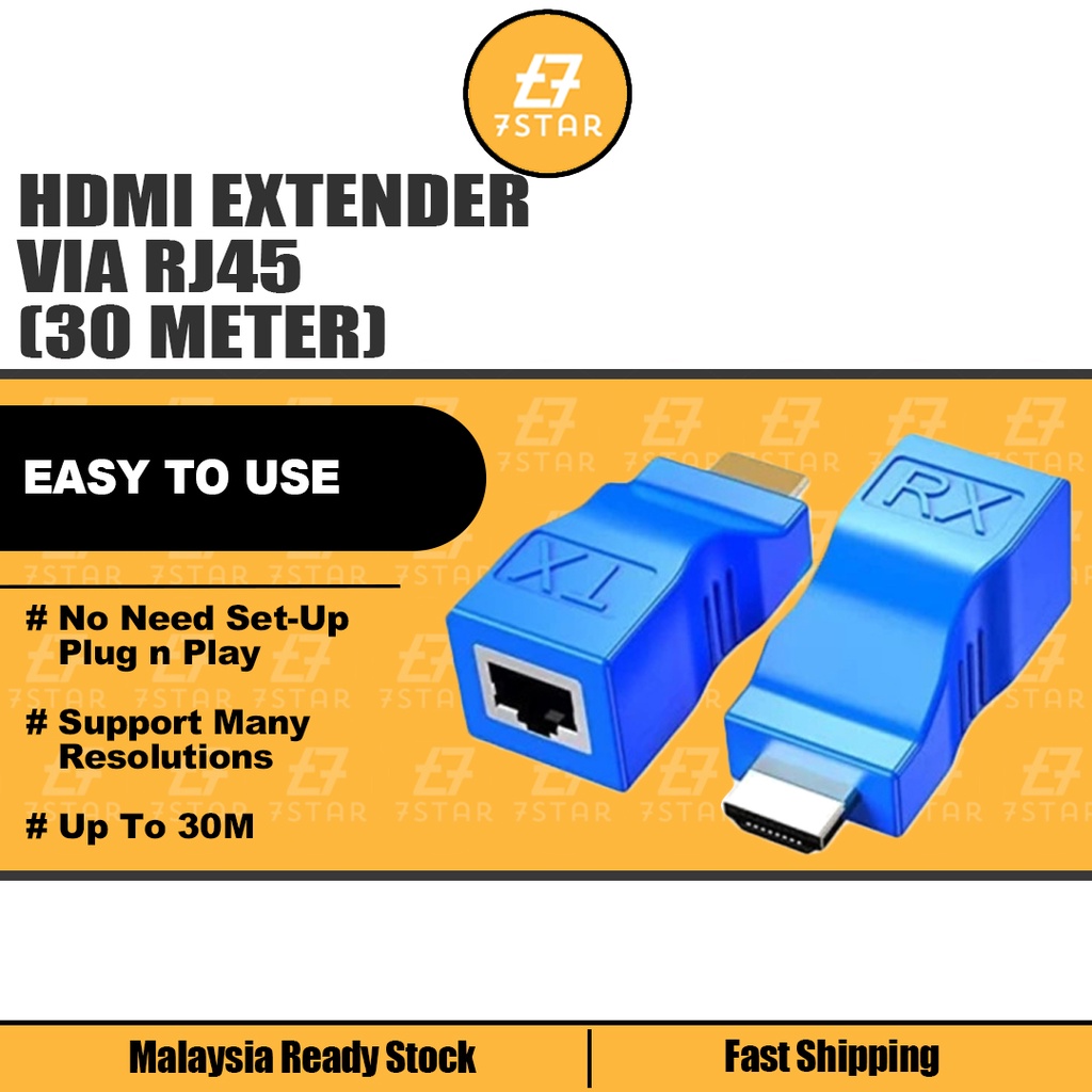 7star 4K HDMI Extender RJ45 Ports to HDMI Extension Over CAT 5e / 6 UTP ...