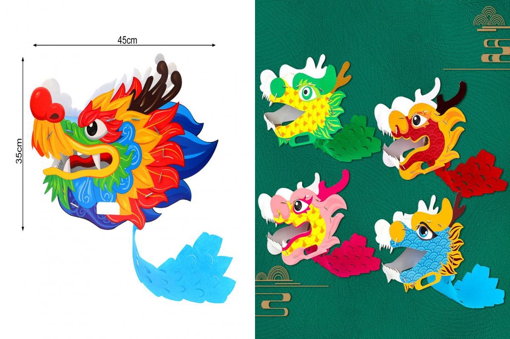 Socandy Bright Dragon Head Craft Set Handmade Dragon Head Kit 2024 Year ...