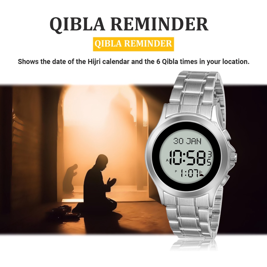 SUBMARINE Watch Digital Watch Muslim Qibla Watch for Men Buruj Watch ...