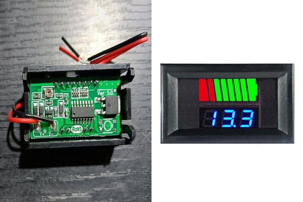 {biling} Battery Capacity Meter 12V-60V LED Digital Display Low Power ...