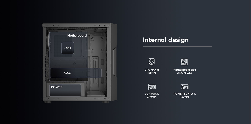 1st Player T7-P ATX Gaming Casing High Airflow Mesh 7 Fan Support ...