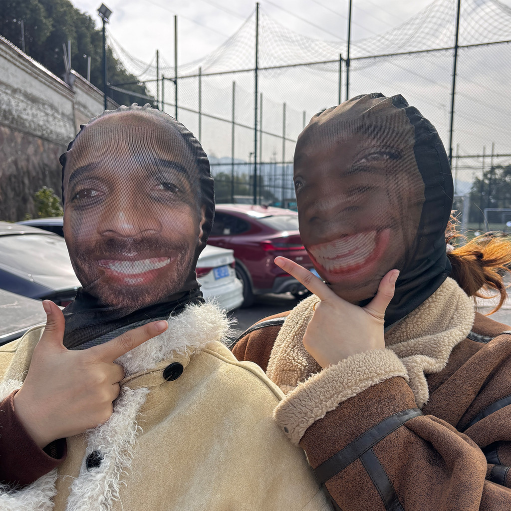 Messi/Mbappe Celebrity Serise Face Cover - Elastic Mesh Full Face Mask ...