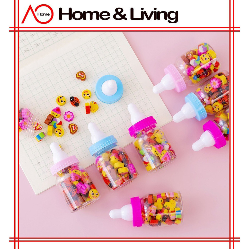 AO Home Milk Bottle Shape Mini Eraser Cute Erasers Children Party Gift ...