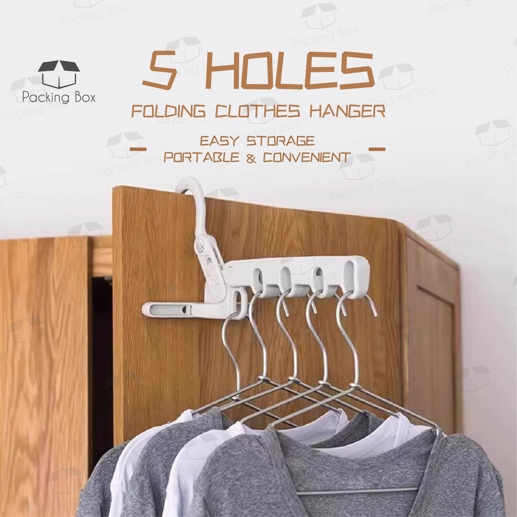PKB Foldable Clothes Hanger 5 Holes Folding Drying Rack Heavy-Duty ...