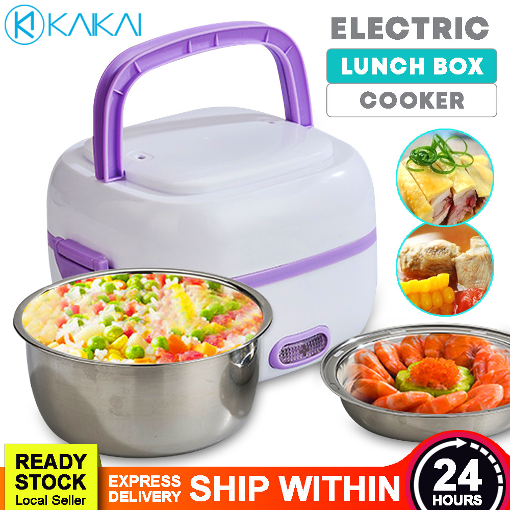 🔥PROMO🔥 Electric Lunch Box Steamer Stainless Steel Thermal Heating ...