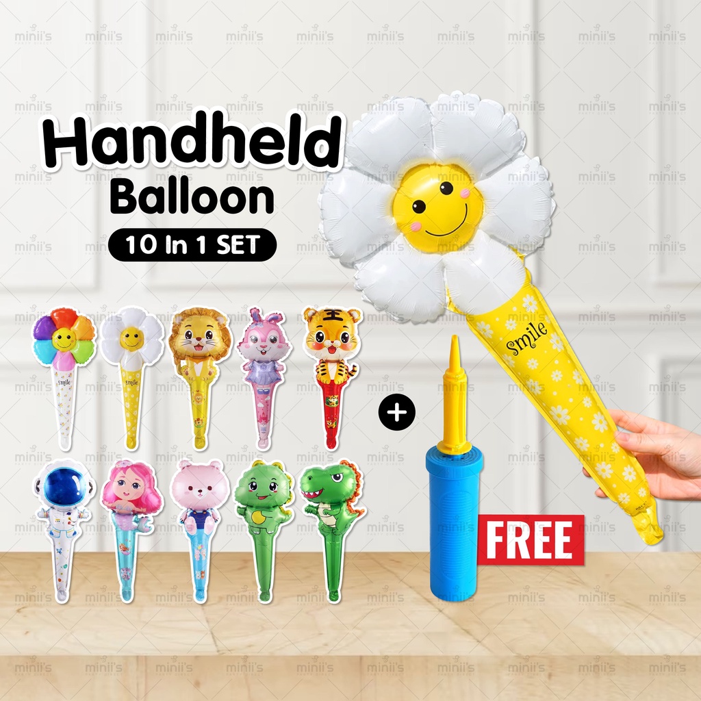 MINIIS PARTY 10 In 1 Handheld Balloon Belon Cartoon Hand Ballon Cartoon ...