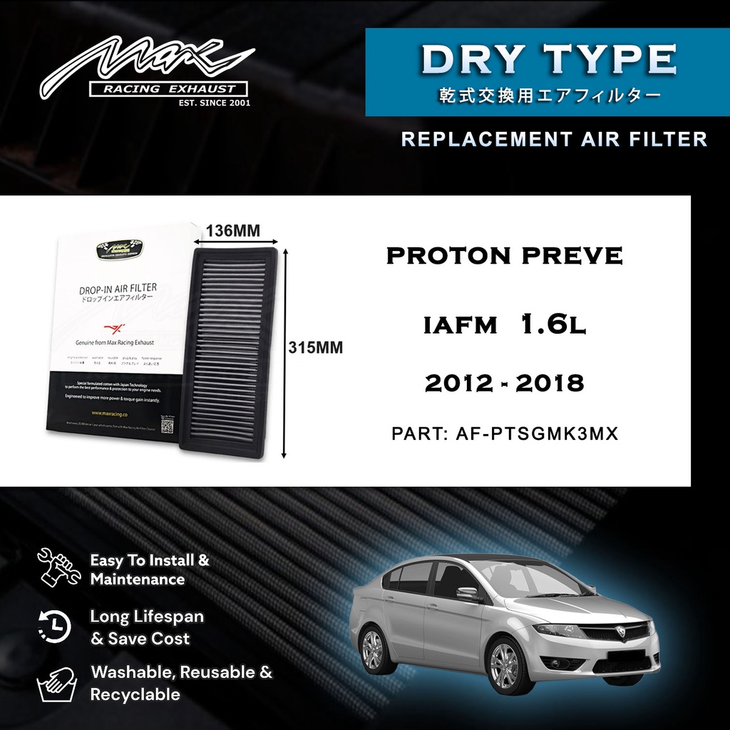Proton Preve IAFM 1.6L 2012-2018 PTSGMK3MX Max Racing Exhaust ...