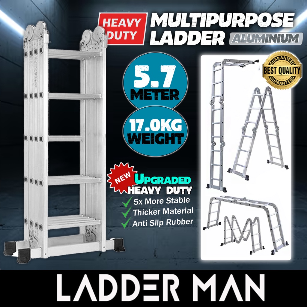 20STEP (5.7M) Heavy Duty Aluminium Multipurpose Ladder Tangga Lipat ...