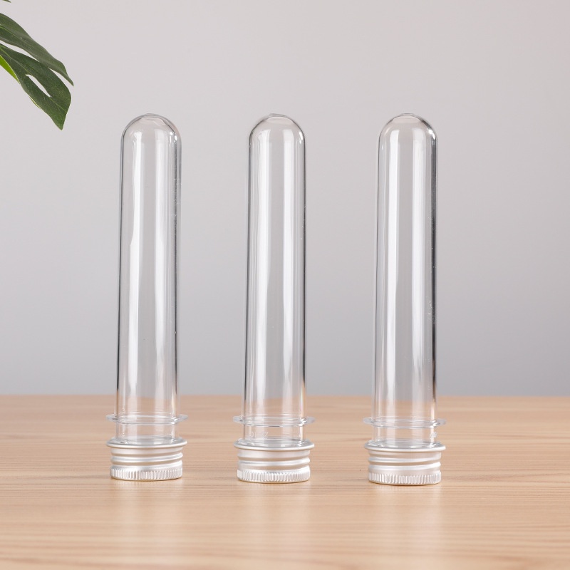 40ml 70ml 100ml Clear Mask Test Tube Bottle With Silver Aluminium Cap ...