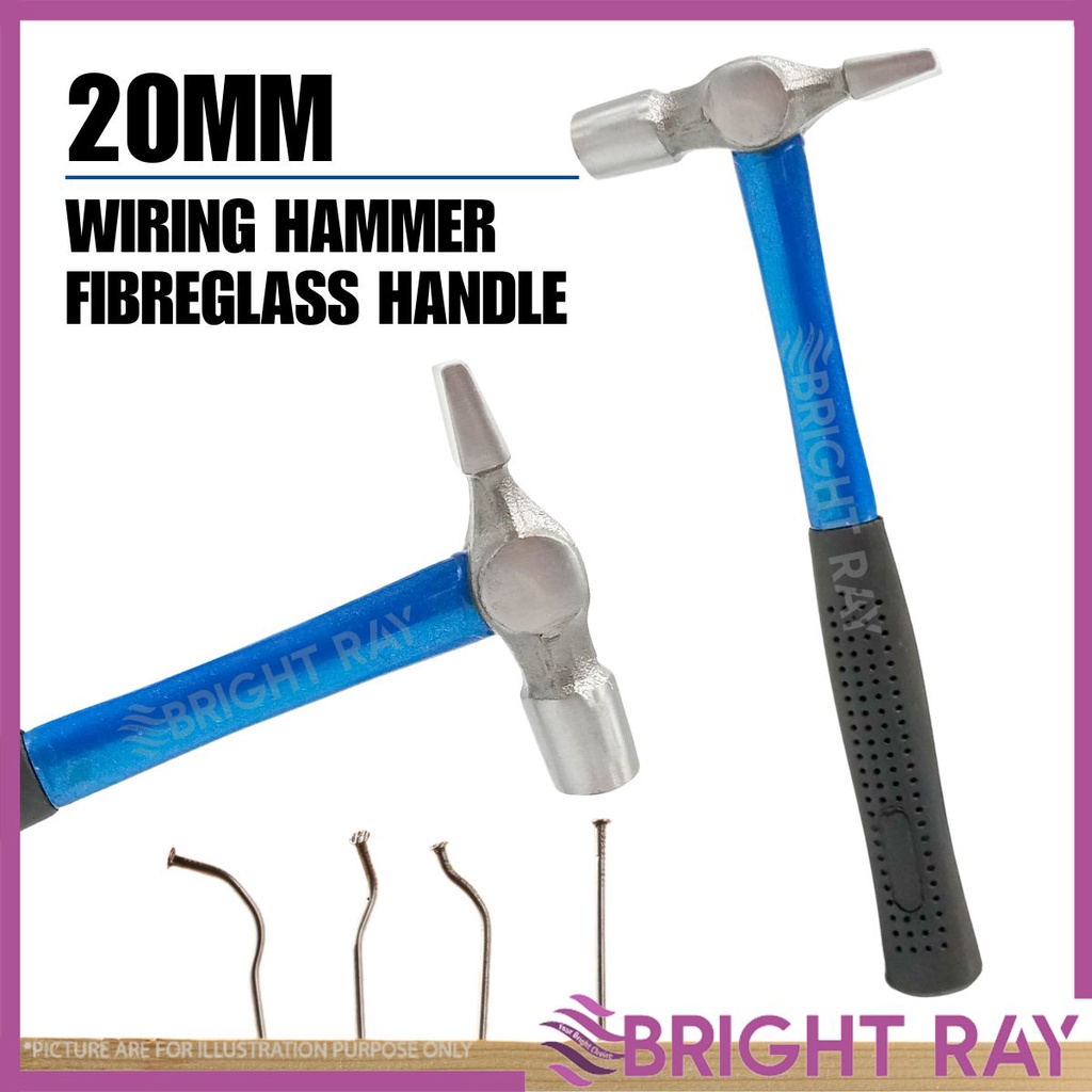 20MM Wiring Hammer With Fibreglass Handle Cross Pein Finishing Hammer ...