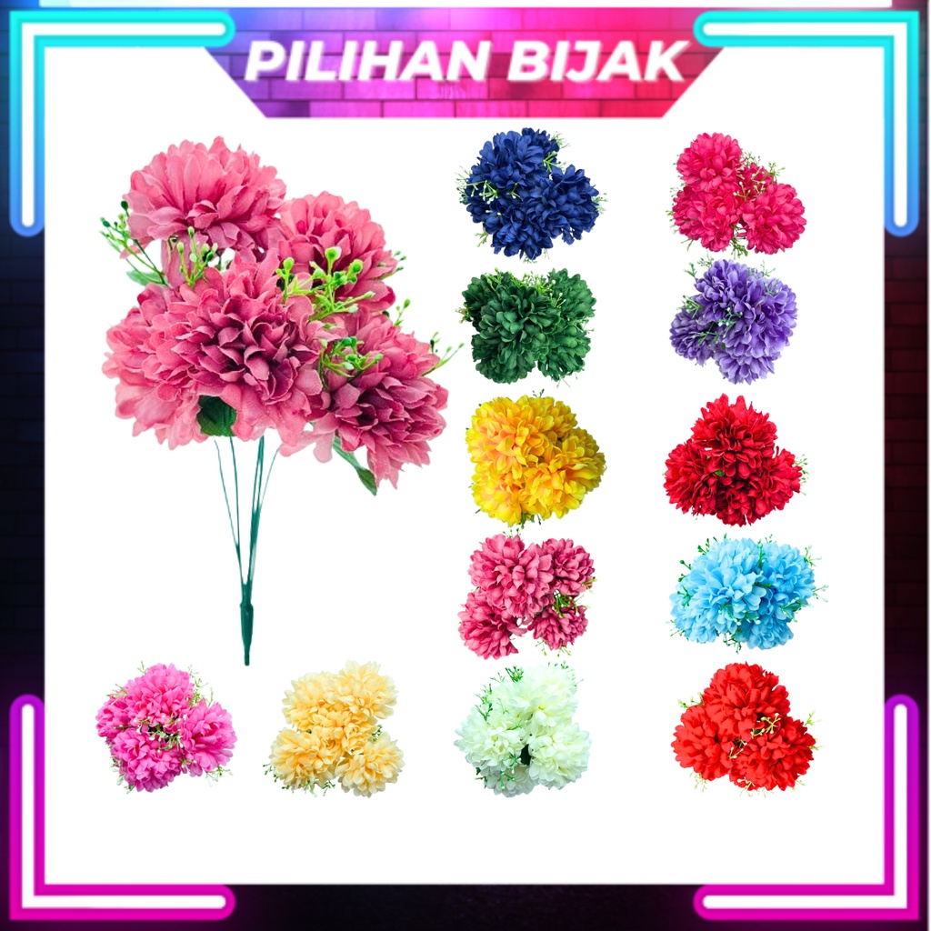 Artificial Chrysanthemum Flower Flower Mum Spray Bunga Palsu Bunga ...