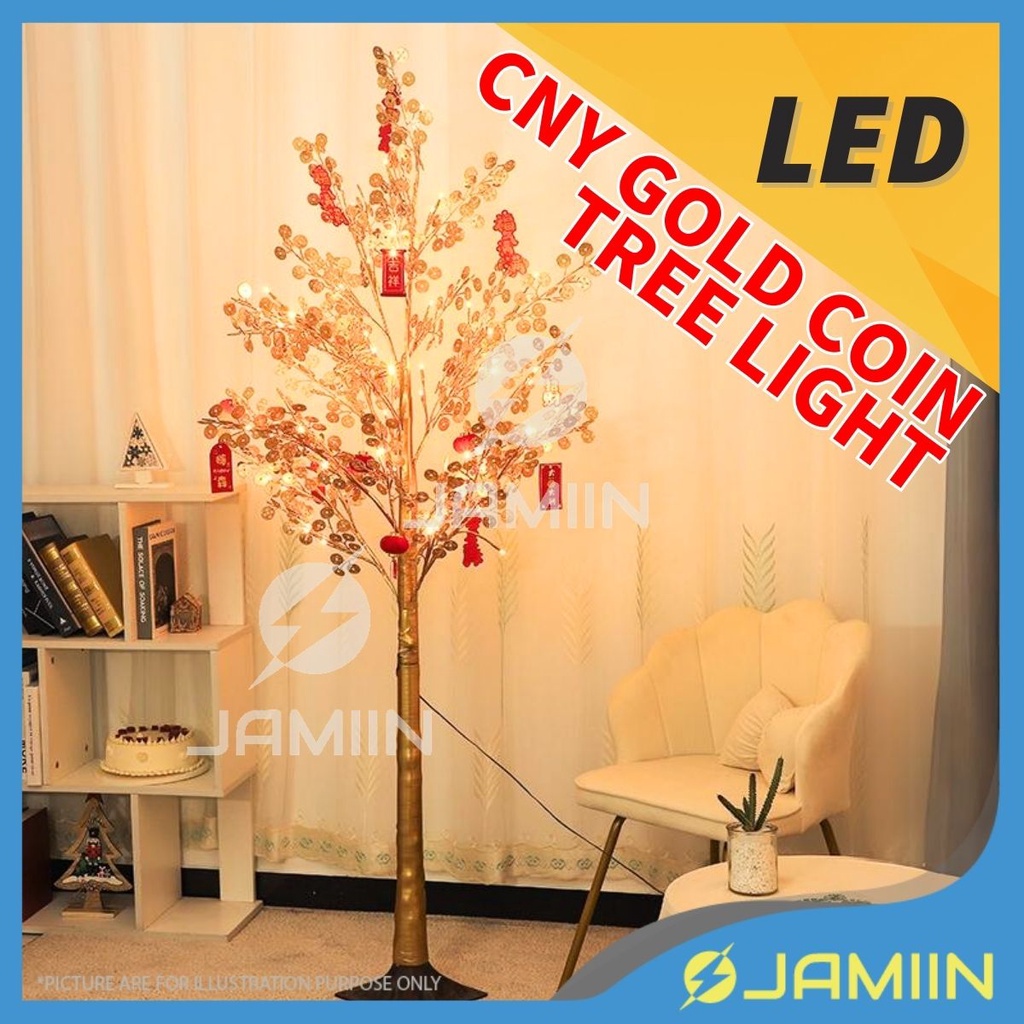CNY 2024 1.8MTR GOLD COIN LED Tree Lamp Lucky Tree Gold Coin Tree Lamp ...