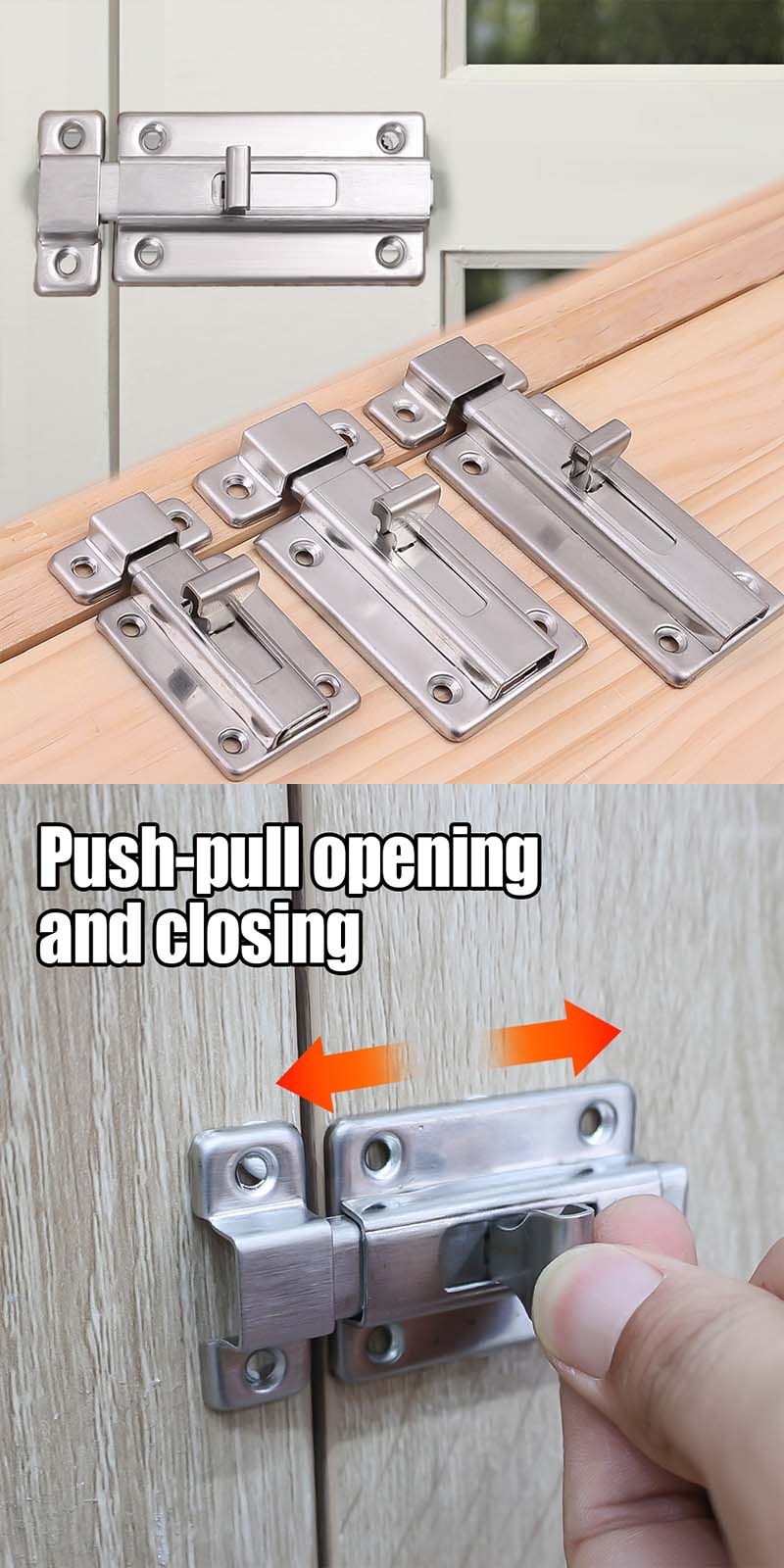 Self-Closing Slide Spring Latch With Screws - Heavy Duty Aluminum Alloy ...