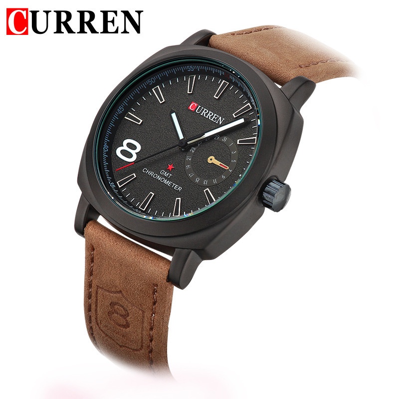 New explosions black shell 8 matte sports watch men's retro belt Shi ...