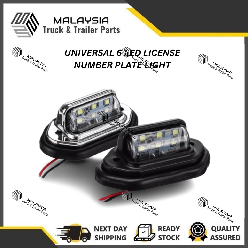 6 LED License Number Plate Step Light Lamp Lorry Truck Trailer 12-30V ...