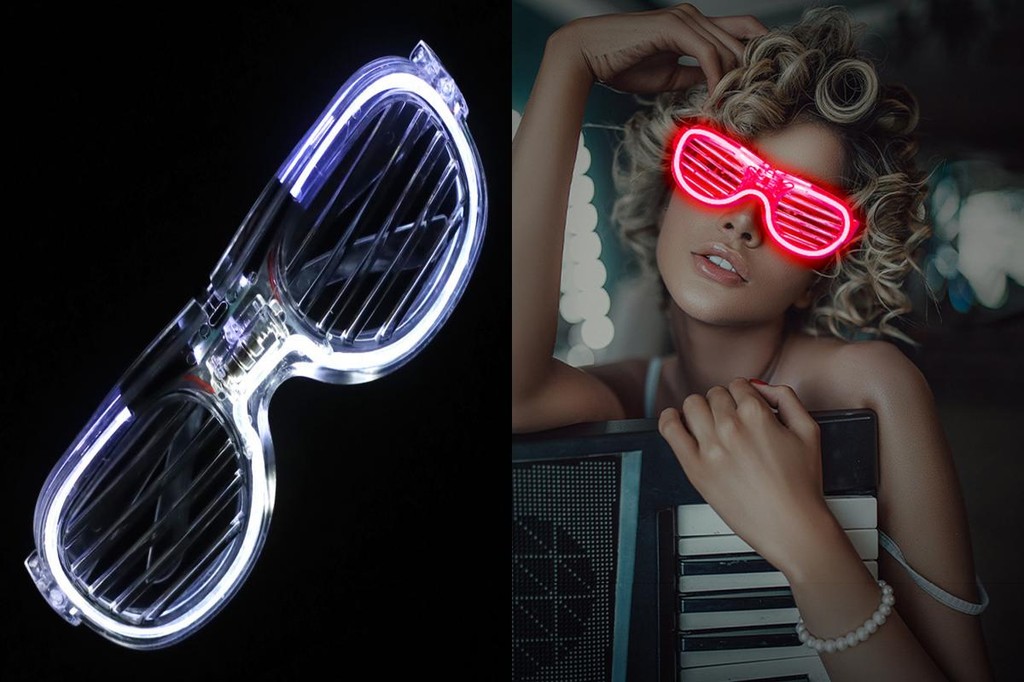 Di Glow-in-the-dark Glasses Kids Light-up Sunglasses Led Heart Shape ...