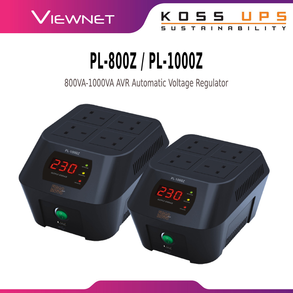 KOSS ACTIVA PL-800Z 800VA / PL-1000Z 1000VA AVR AUTOMATIC VOLTAGE ...
