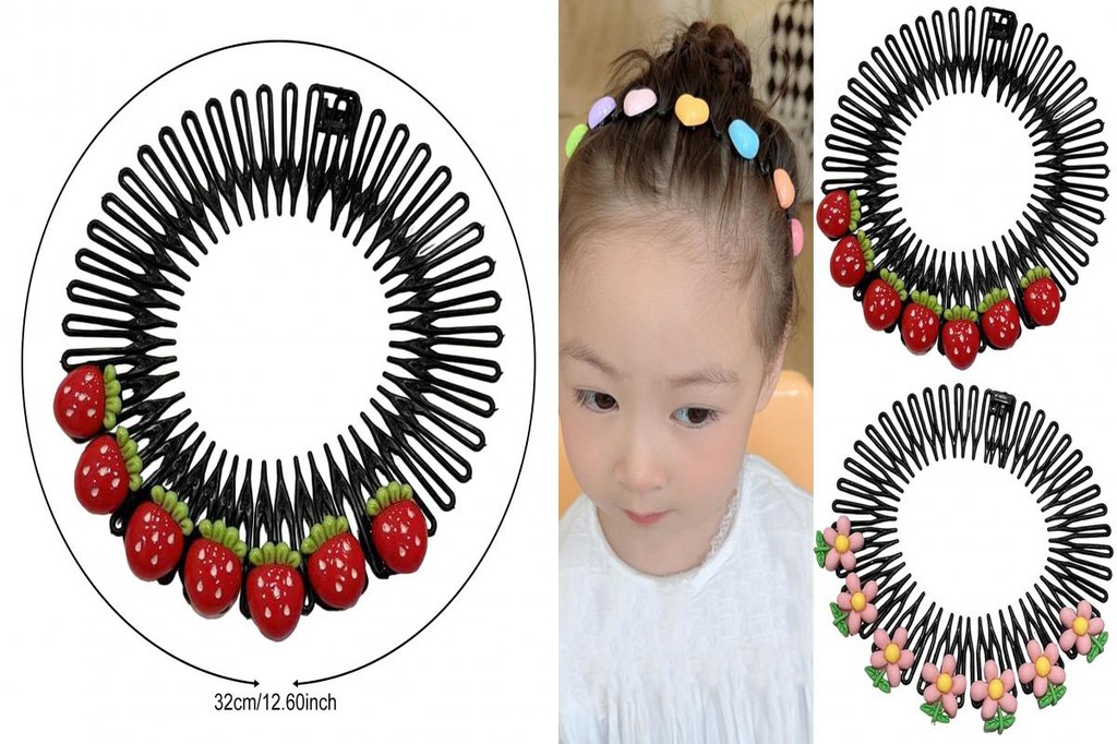 ive- Simple Design Hair Hoop Adorable Strawberry Flower Kids Hair Hoop ...