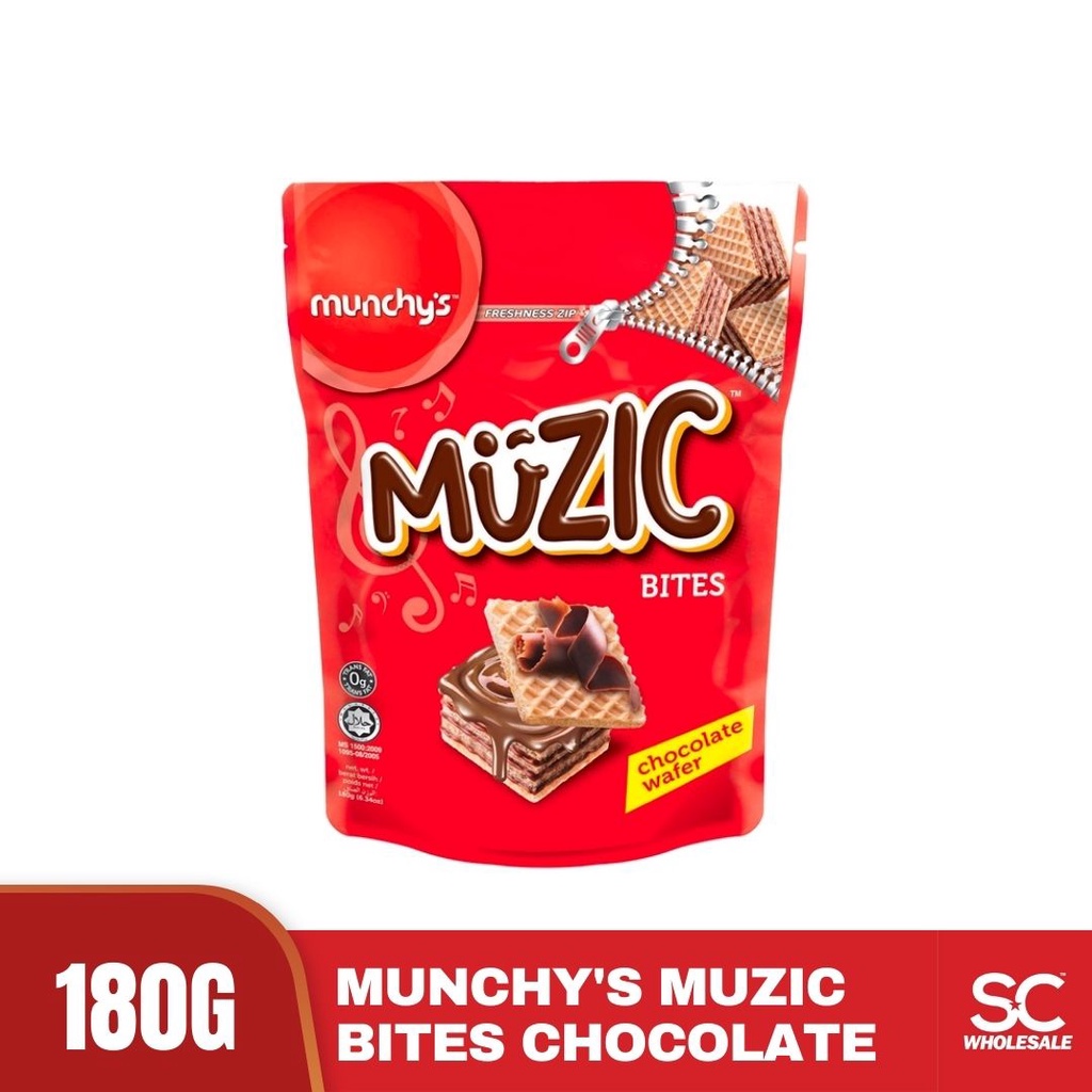 Munchy's Muzic Wafer Bites Chocolate 180g | Shopee Malaysia