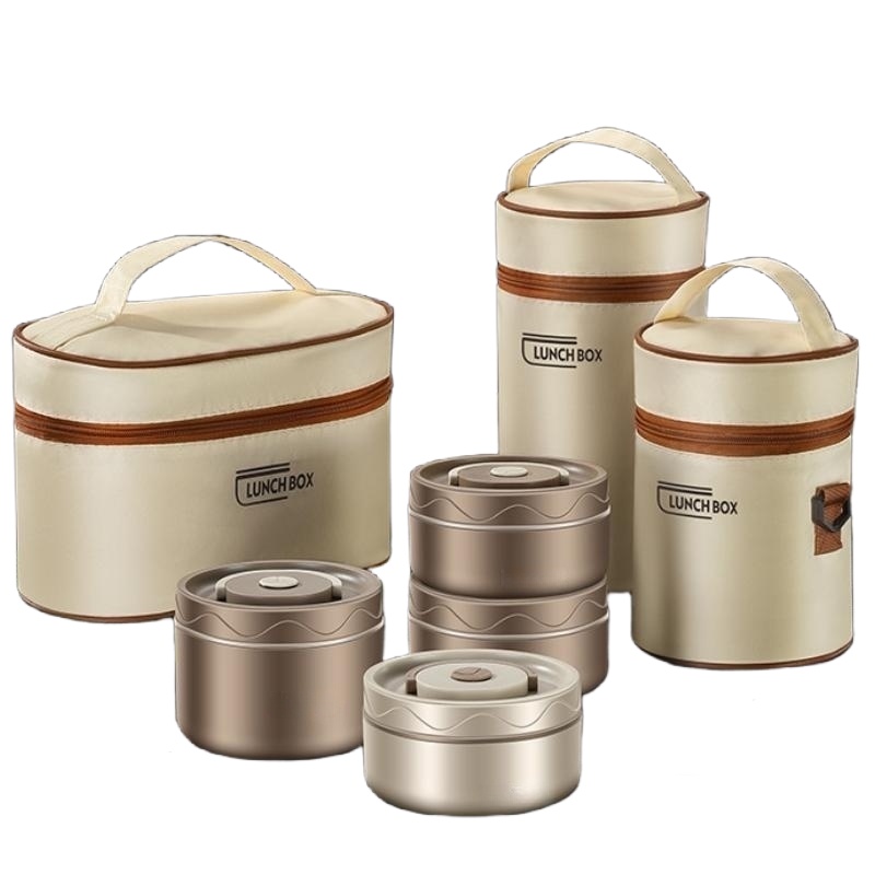 COLOGO 🥇 Microwavable 304 Stainless Steel Lunch Box Round Insulated ...