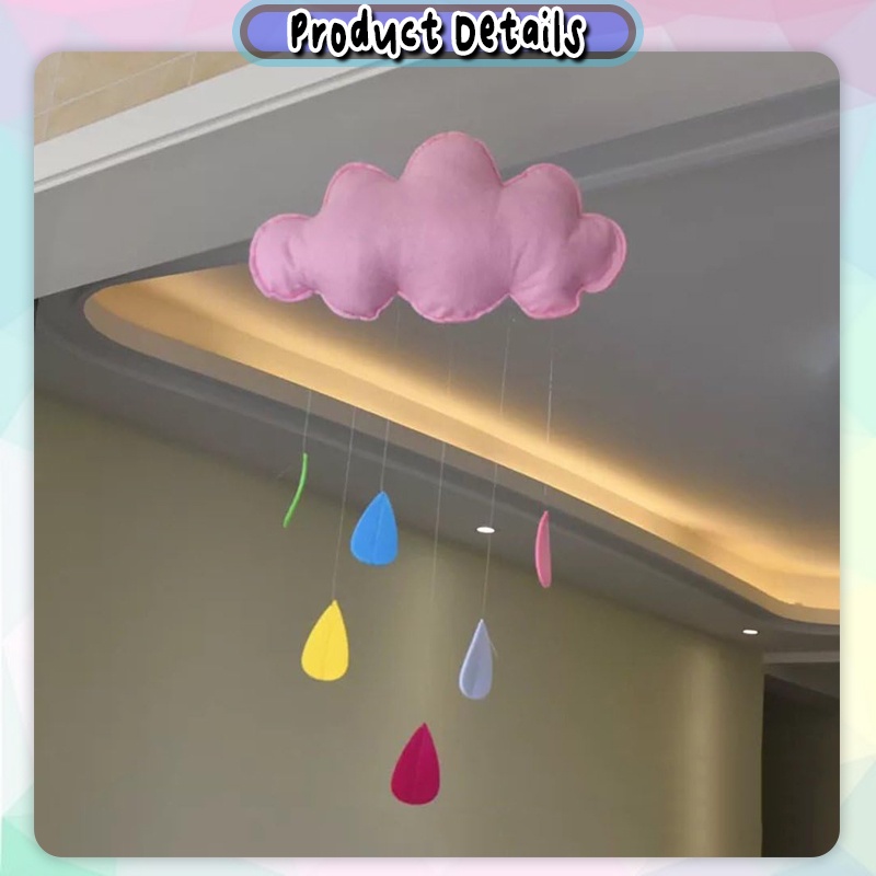 [Little B House] Kids Room Wall Tent Decor Clouds Raindrops Birthday ...