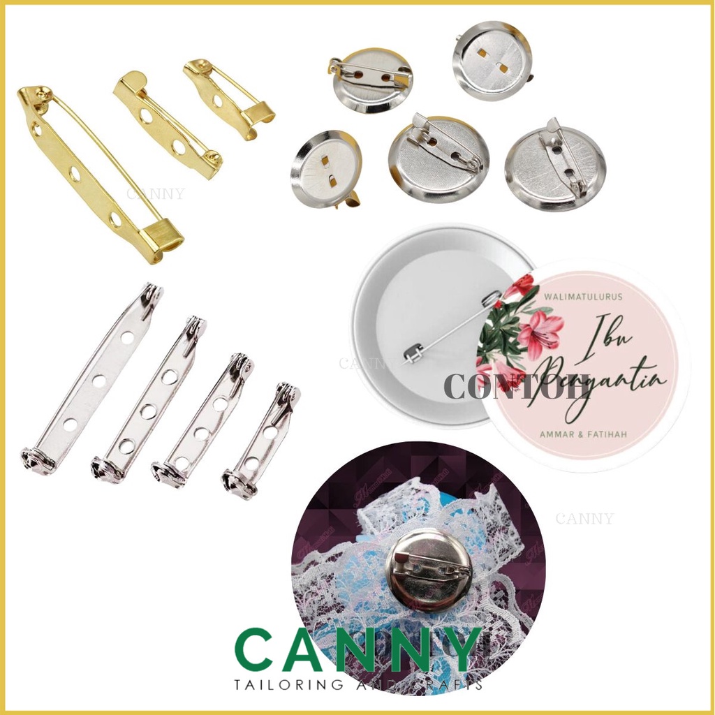 (10pcs) Crochet Pin Metal Base / Pin Bar Brooch Safety Pin / 20mm Round ...