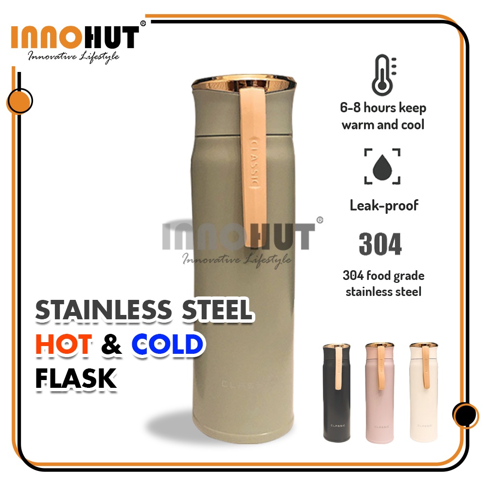 Innohut 450ML Thermos Bottle 304 Stainless Steel Vacuum Flask Water Bottle Botol Air Panas ...