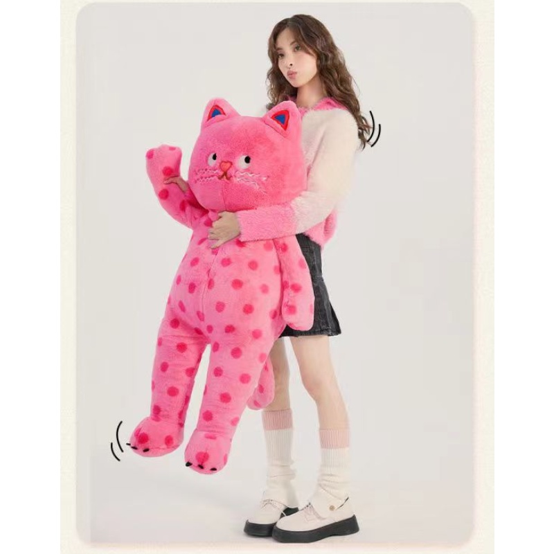 Dot Cute Polka Cat Plush Toy Soft And Height Cuddly 60cm | Shopee Malaysia