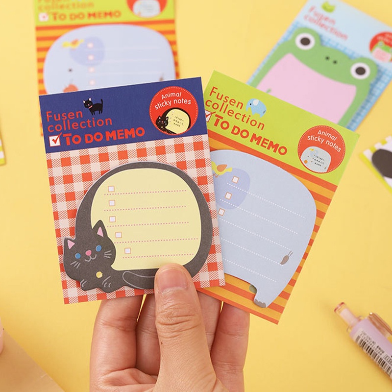 Cartoon Animal Cute Sticky Notepad Message Reminder Paper Memo Pad Easy ...