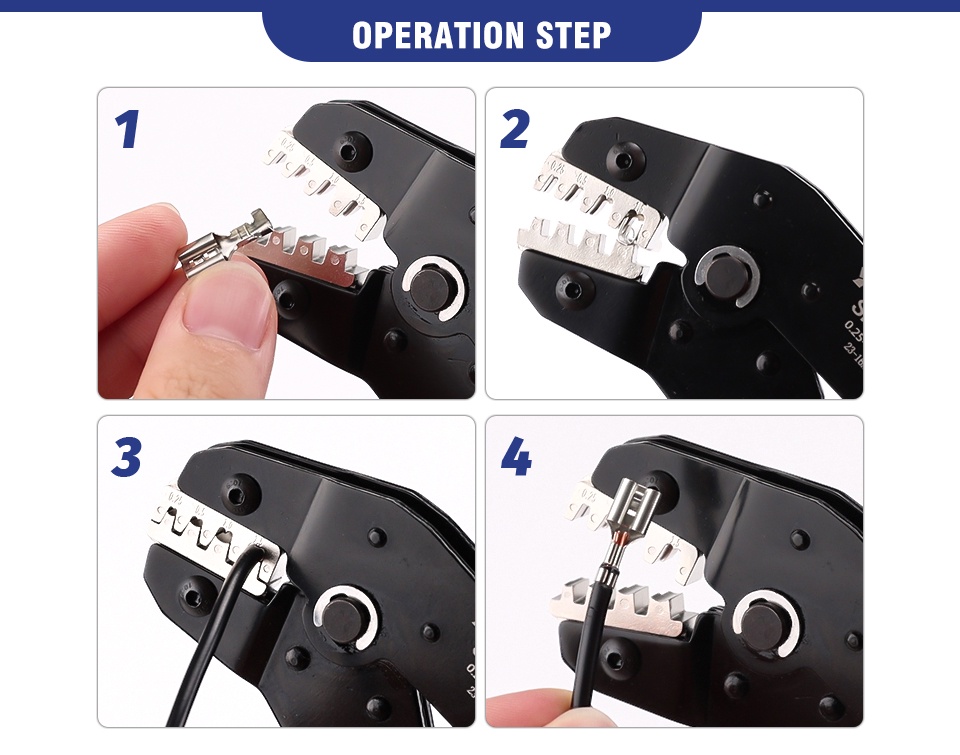 Non-insulated 23-16 AWG Open Barrel Crimping Tool 0.25-1.5mm² ...
