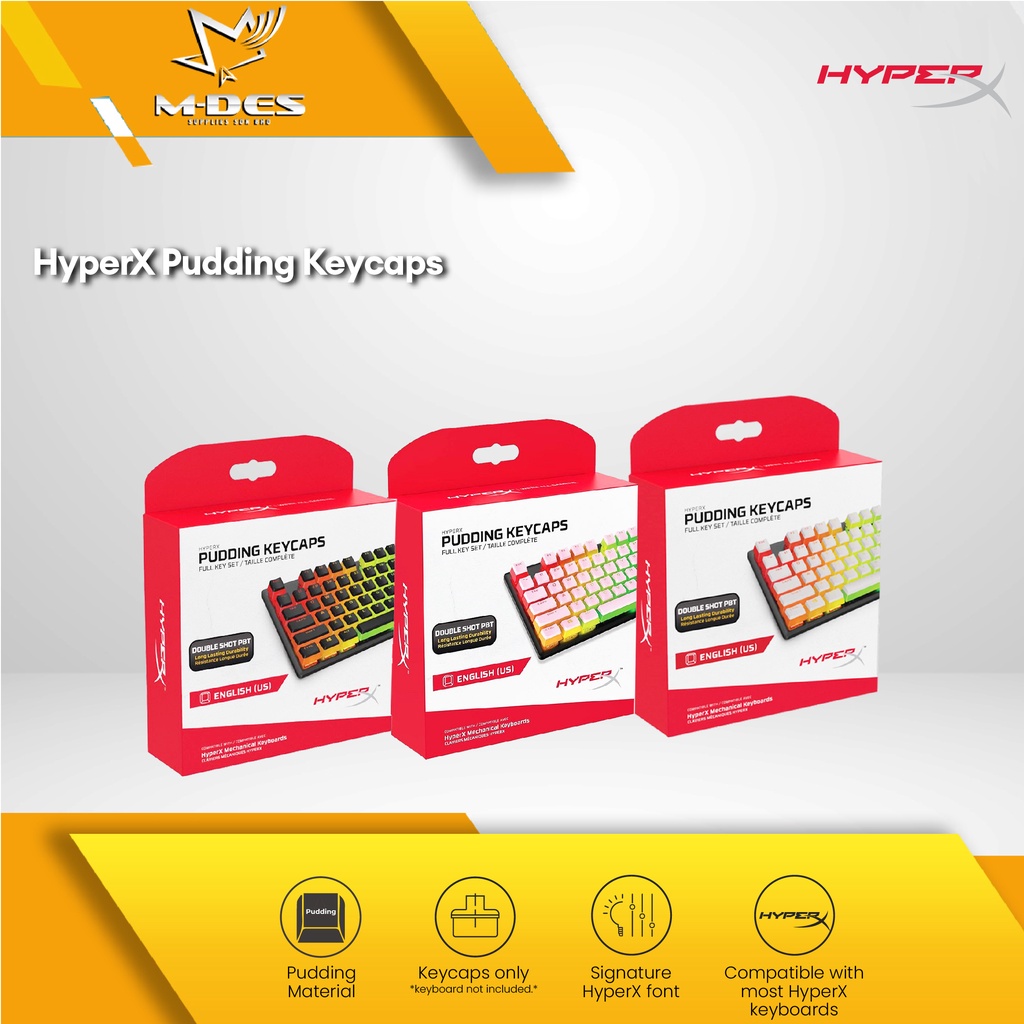 HyperX ABS Pudding Full Keycaps Black / Pink / White , Translucent ...