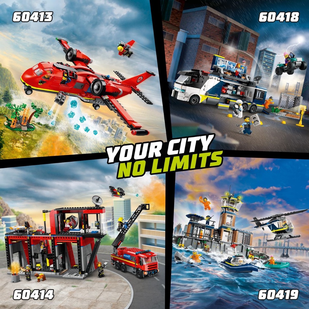 LEGO 60413 City Fire Rescue Plane Building Toy Set (478 Pieces ...